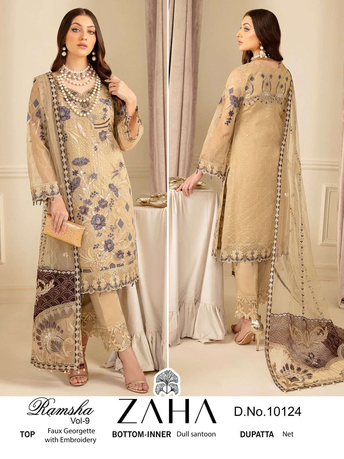 Ramsha Zaha 10123 Pakistani New Designer Suit Collection