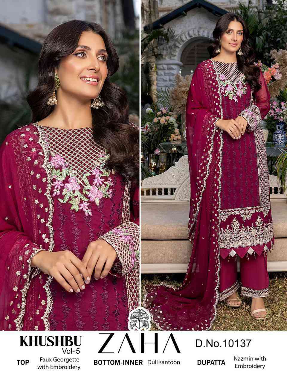 Zaha 10098 Pakistani New Designer Salwar Suit Collection