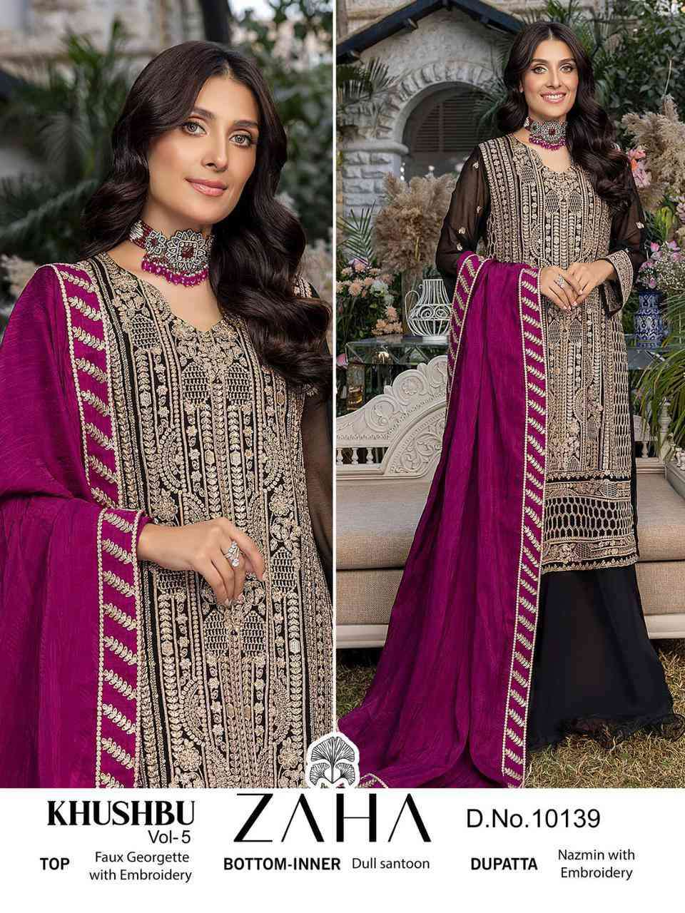 Zaha 10098 Pakistani New Designer Salwar Suit Collection
