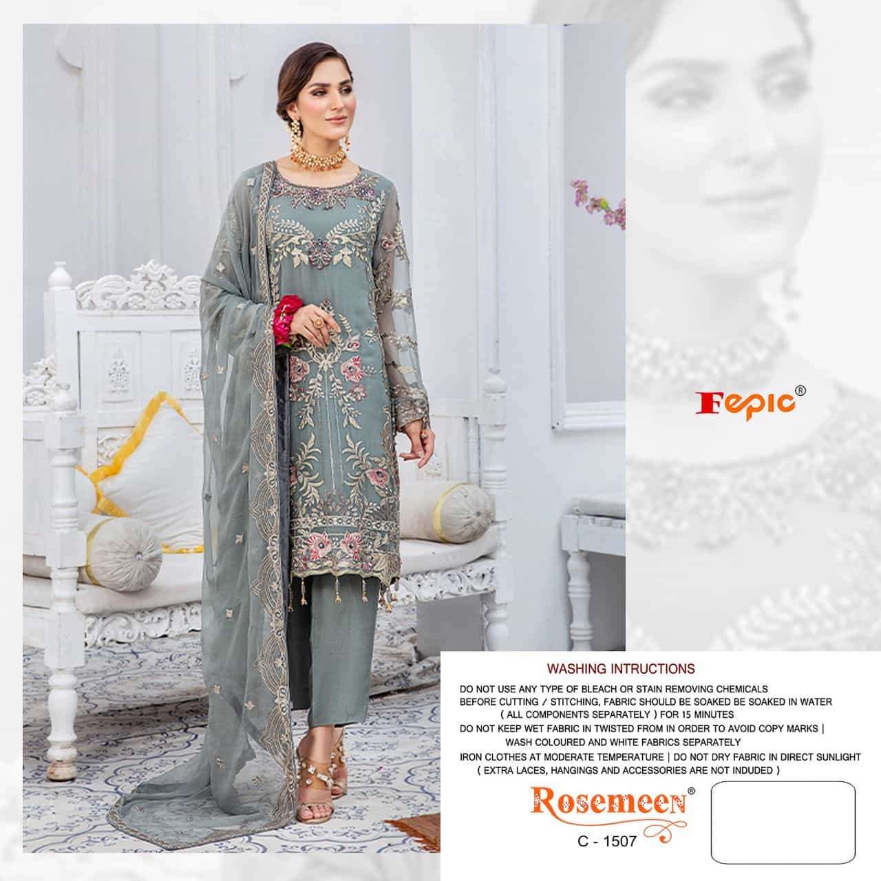Fepic C 1576 Colors Heavy Work Pakistani Salwar Suit Catalog Exporter