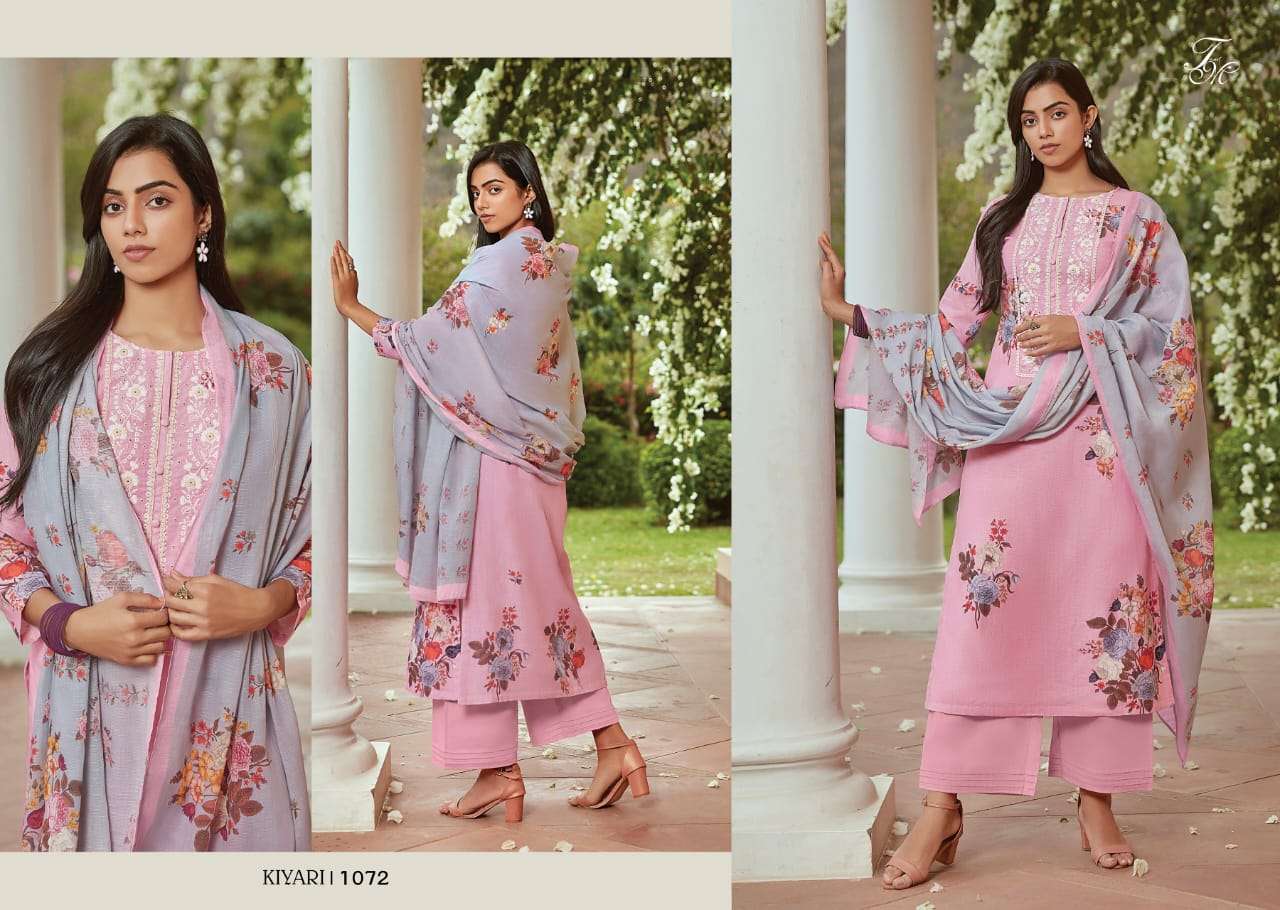 T and M Designer Kiyari Linen Floral Print Salwar Kameez
