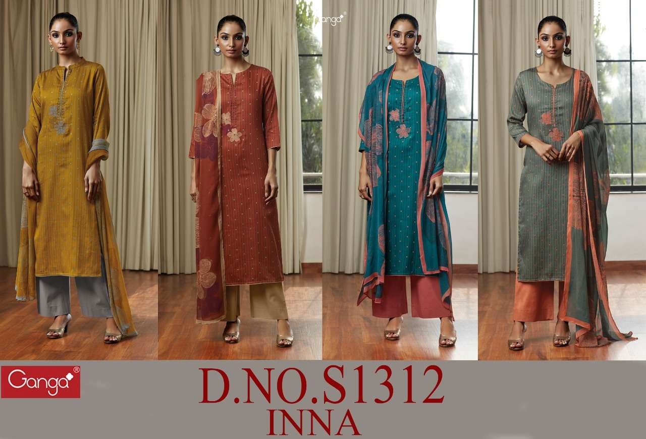 Ganga Inna 1312 Exclusive Cotton Ladies Ganga Suit Designs