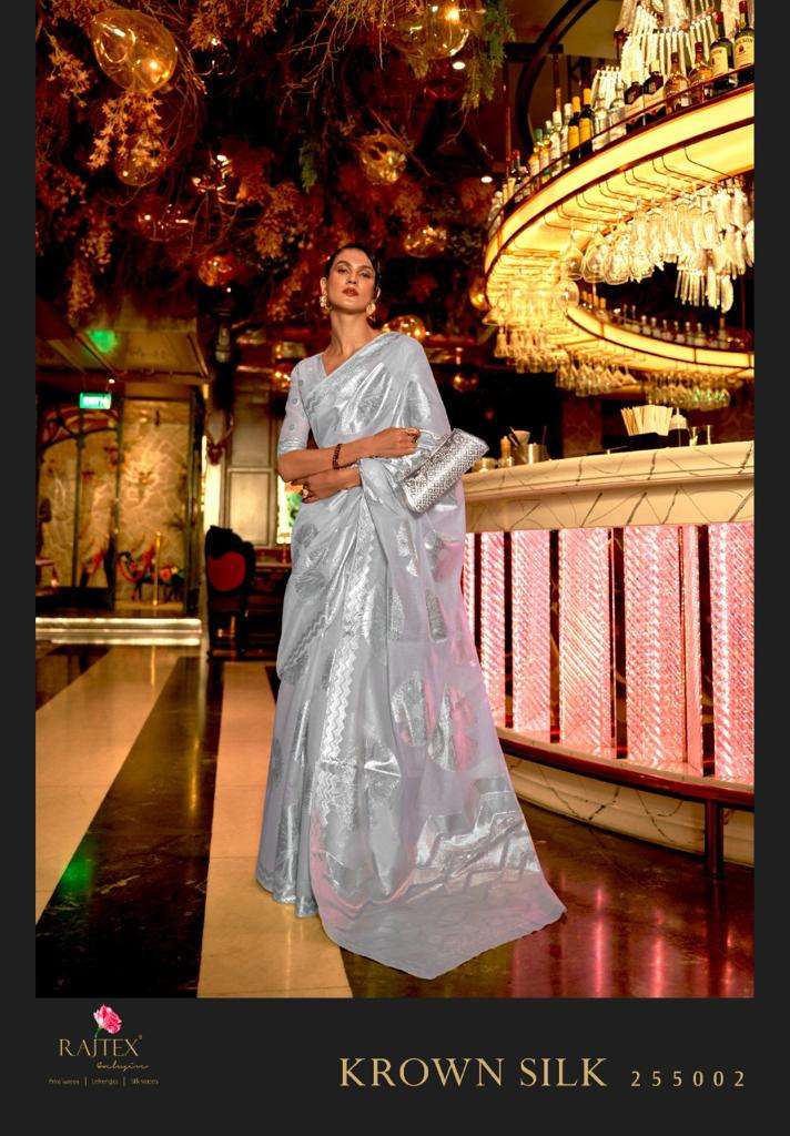 Rajtex Krown Silk Fancy Modal handloom Weaving Saree Designs