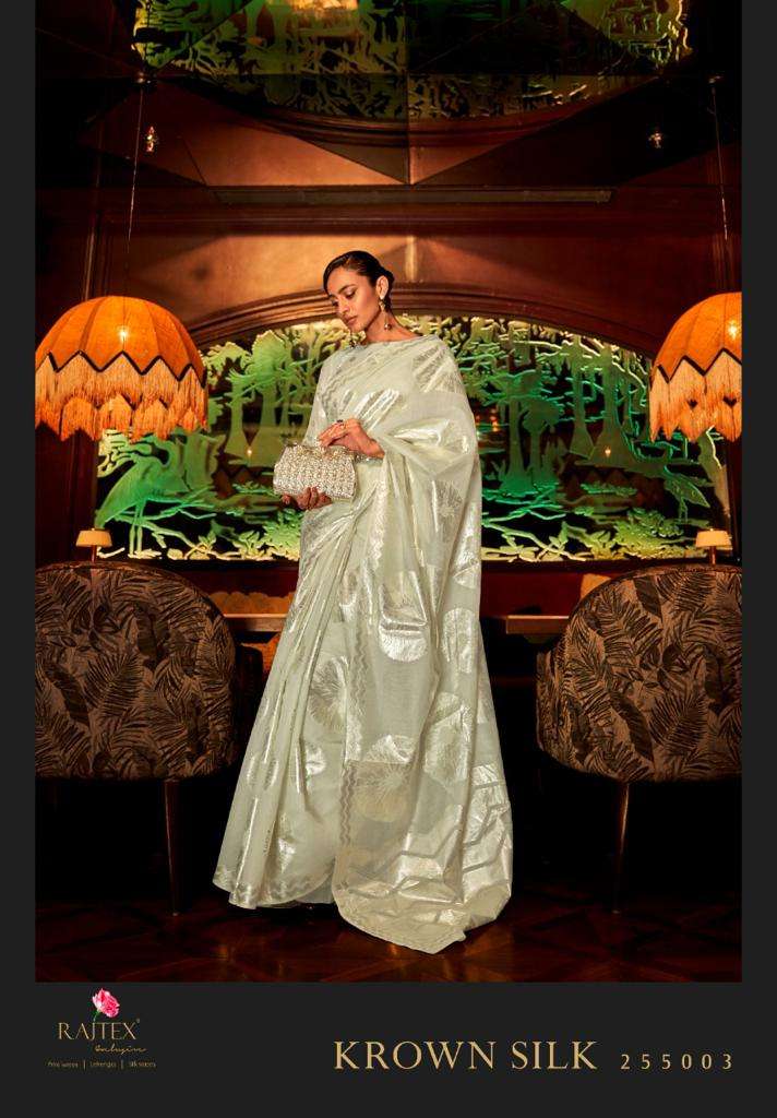 Rajtex Krown Silk Fancy Modal handloom Weaving Saree Designs