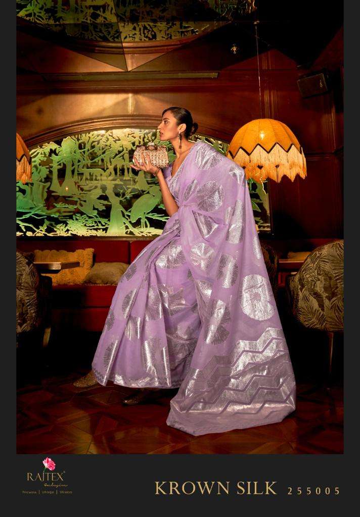 Rajtex Krown Silk Fancy Modal handloom Weaving Saree Designs