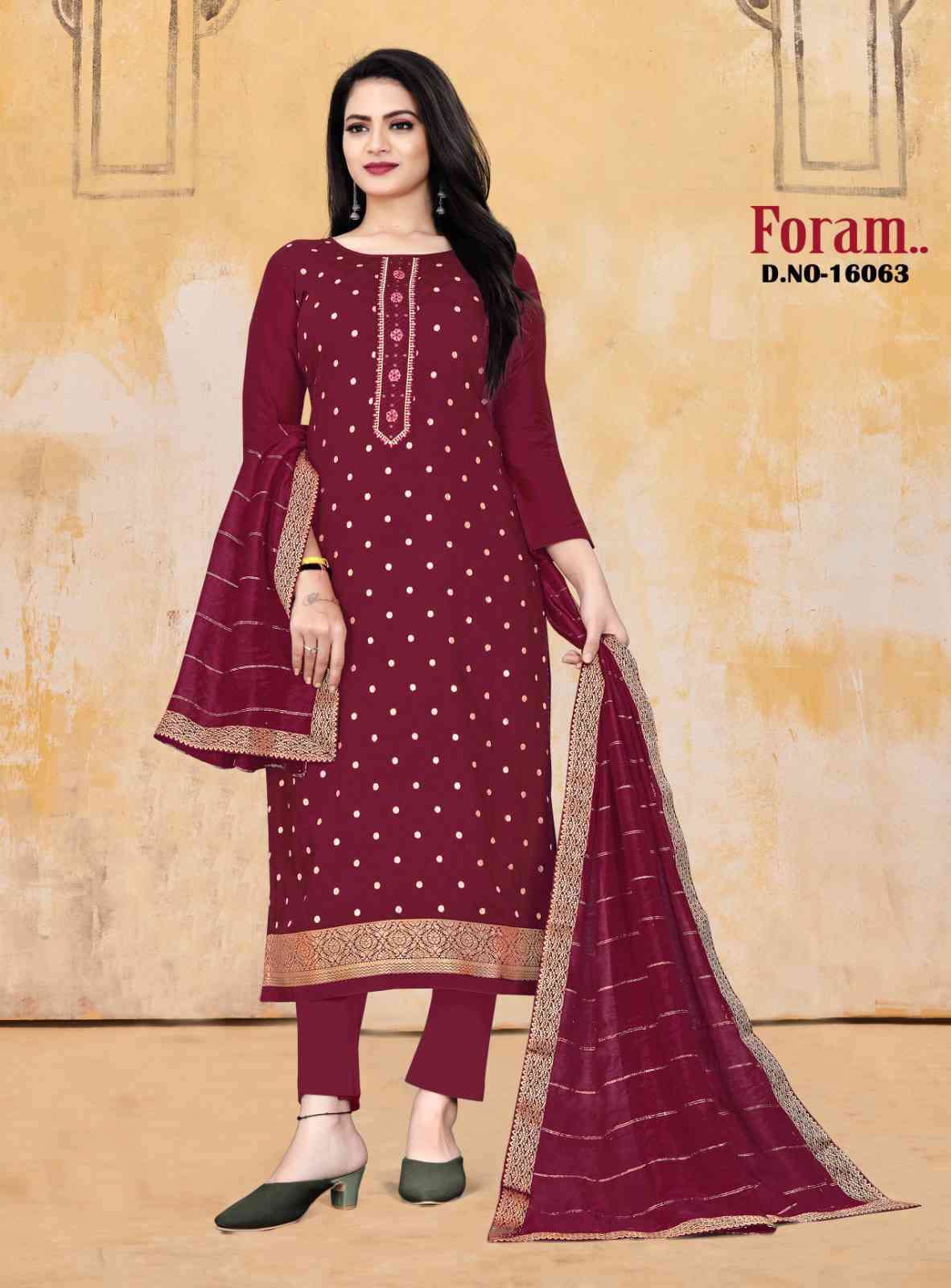 Panch Ratna Foram Fancy Work Viscose Silk Salwar Kameez Catalog Wholesaler