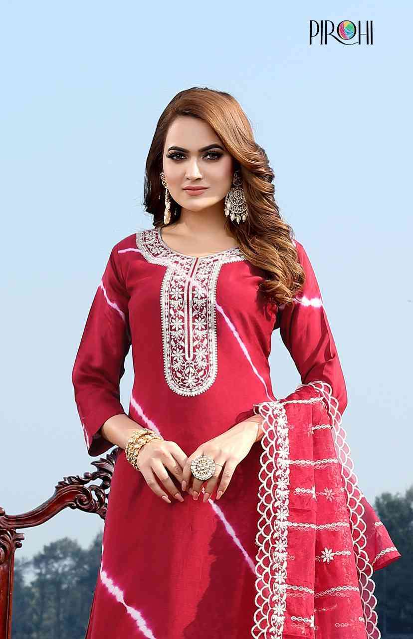 Pirohi Kesariya By Rajavir Exclusive Readymade Silk Suit Catalog Supplier