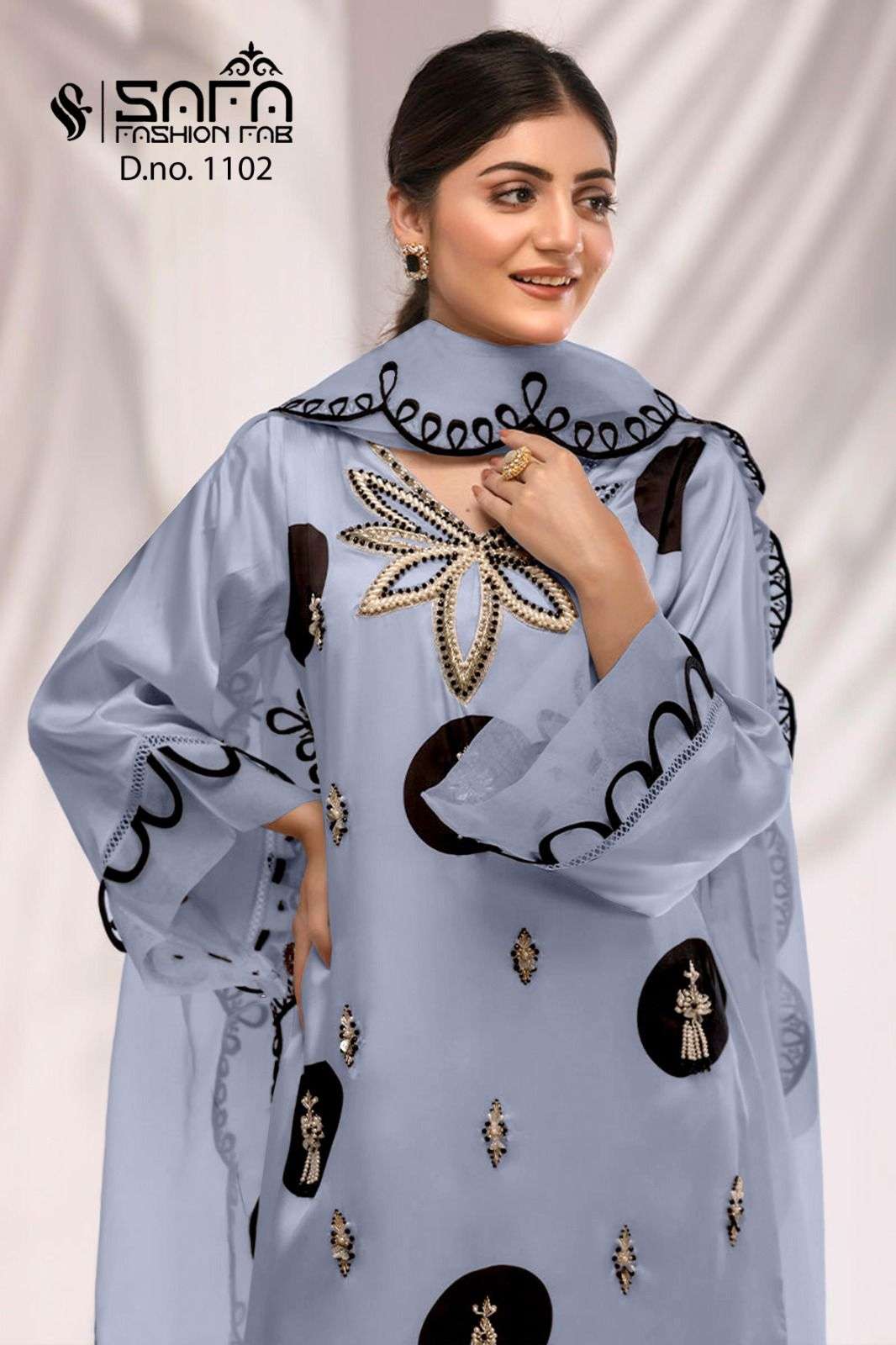 Safa Fashion Fab 1102 Formal Designs Pakistani Top Bottom Dupatta Set ...