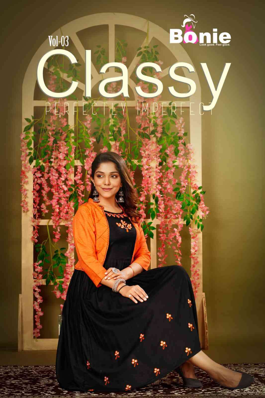 Bonie Classy Vol 3 Exclusive Jacket Kurti Gown Fancy Collection Wholesaler