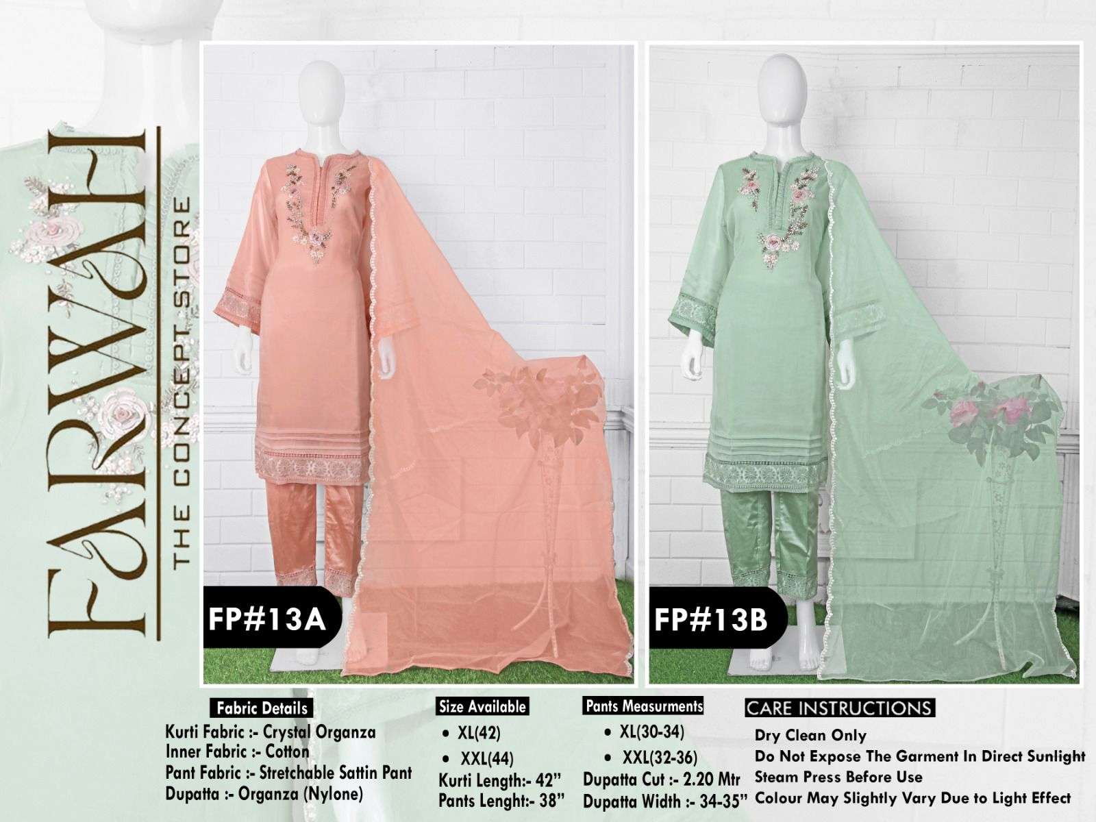 Farwah pret 13 Exclusive Organza Pakistani Readymade Suit Designs