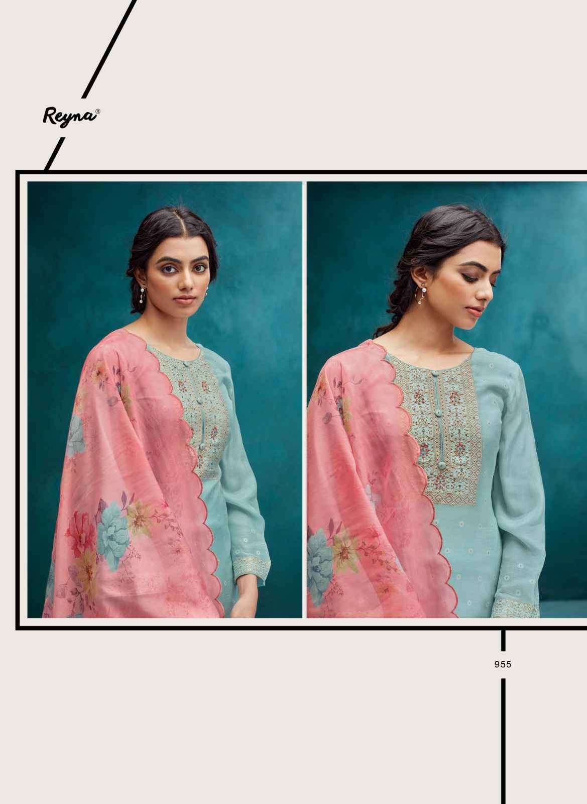 Reyna Melissa Traditional Designs Partywear Ladies Suit Catalog Exporter