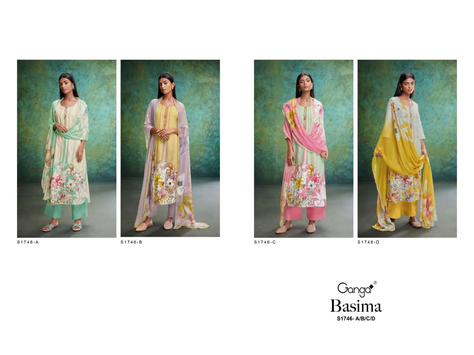 Ganga Basima 1746 Exclusive Print Premium Cotton Suit Catalog Exporter