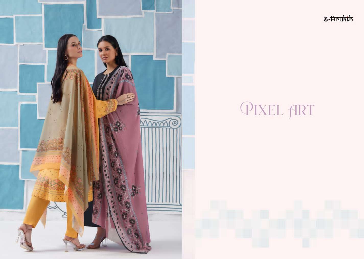 Nirukth Pixel Art Fancy Print Cotton Salwar Kameez Catalog Wholesaler