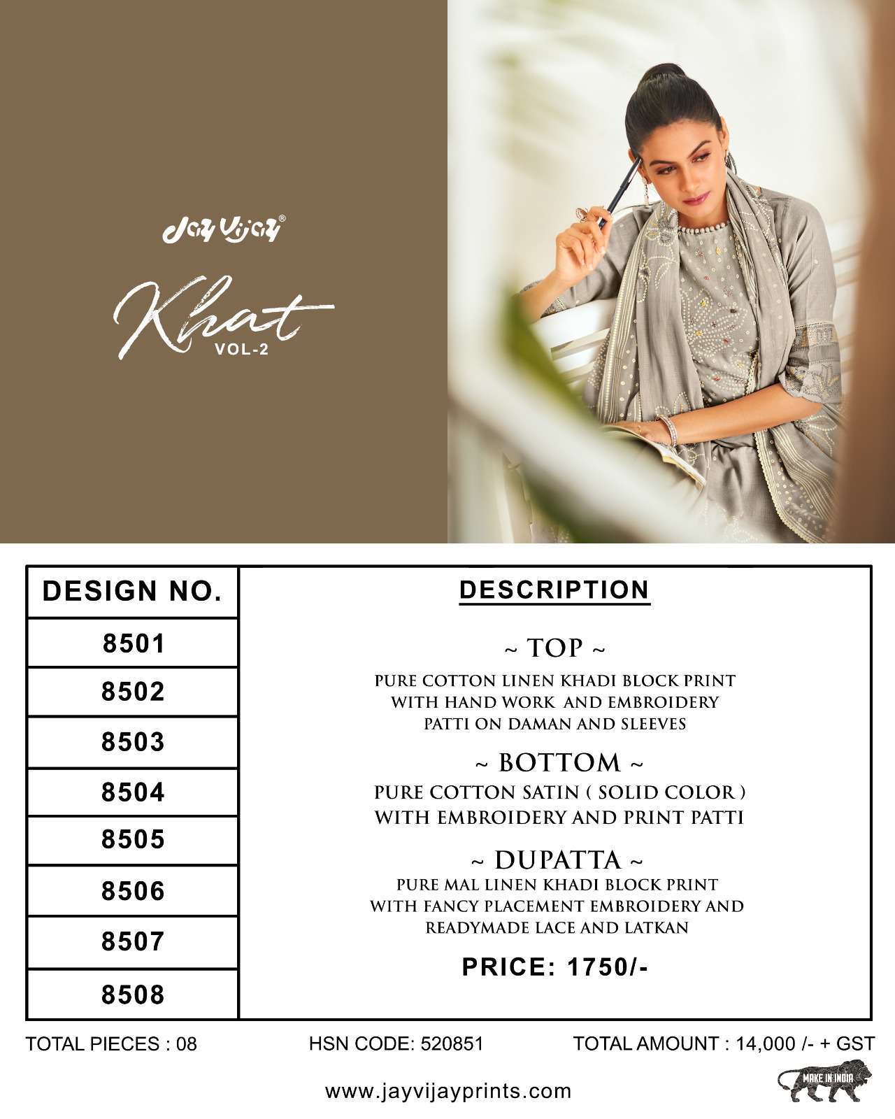 Jay Vijay Khat Vol 2 Fancy Block Print Latest Cotton Suit New Arrivals