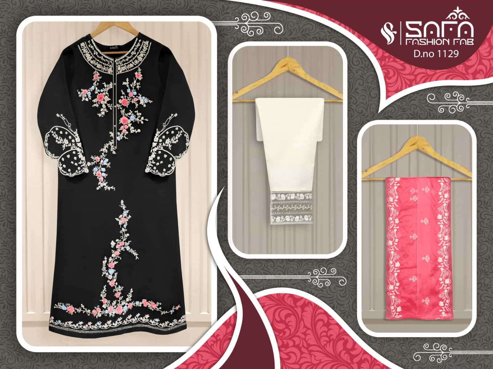 Safa Fashion Fab 1129 Black Pakistani Formal Wear Readymade Collection