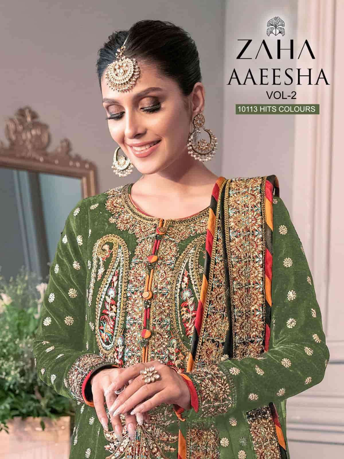 Zaha Aaeesha Vol 2 10113 Colors Pakistani Party Wear Suit Wholasaler