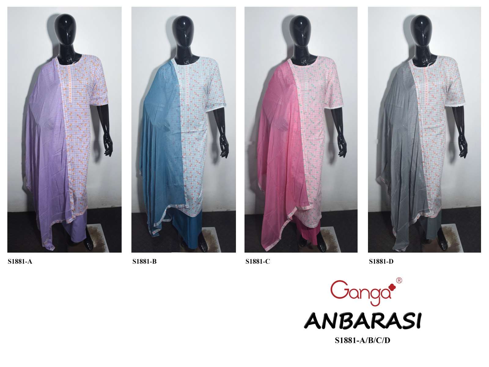 Ganga Anbarasi 1881 Exclusive Printed Cotton Branded Suit Designs