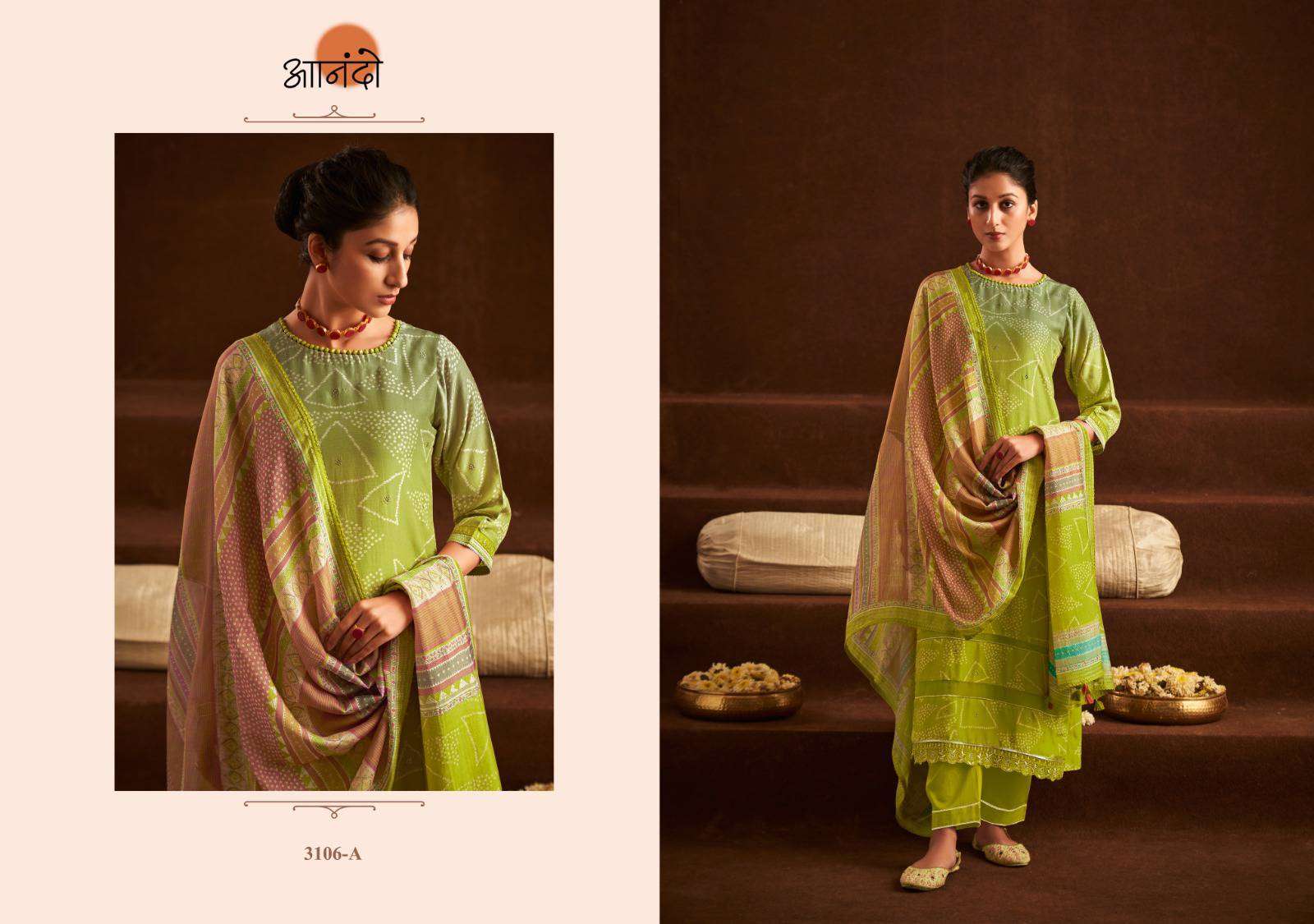 Jay Vijay Anando Mirha 3106 Branded Designer Print Muslin Suit New Arrivals