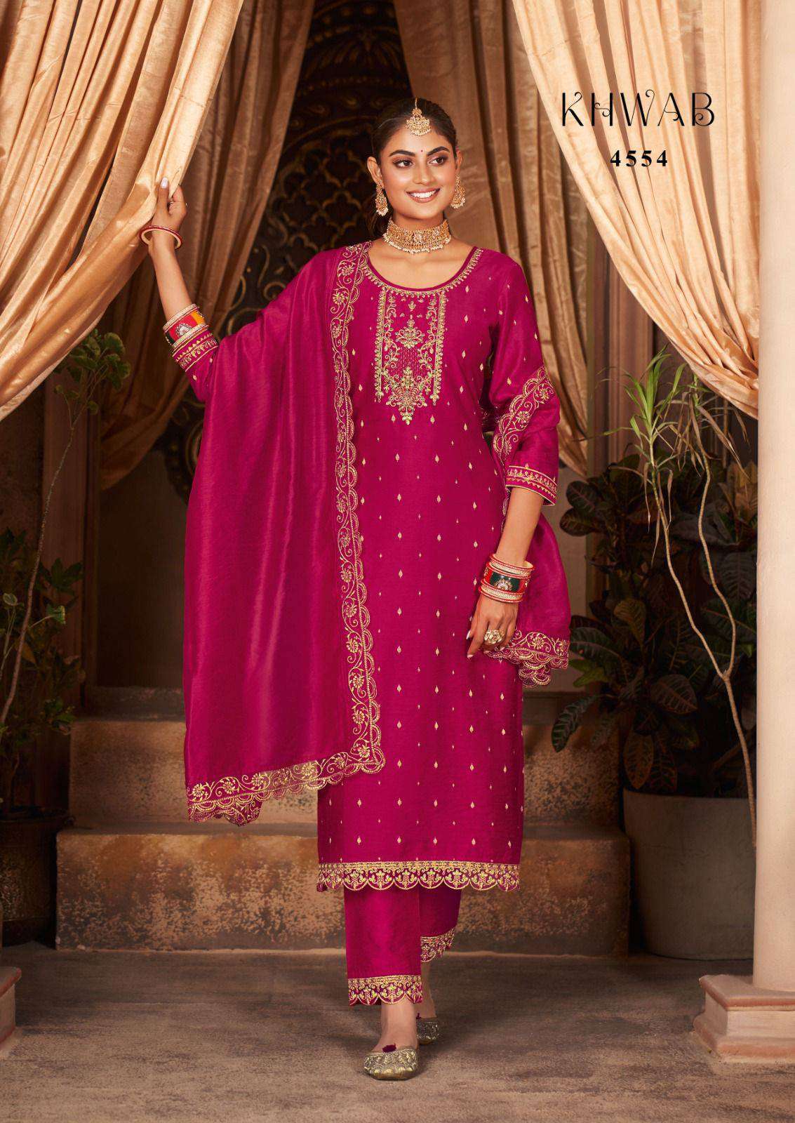 Rangoon Khwab Fancy Jacquard Straight Suit Readymade Designs