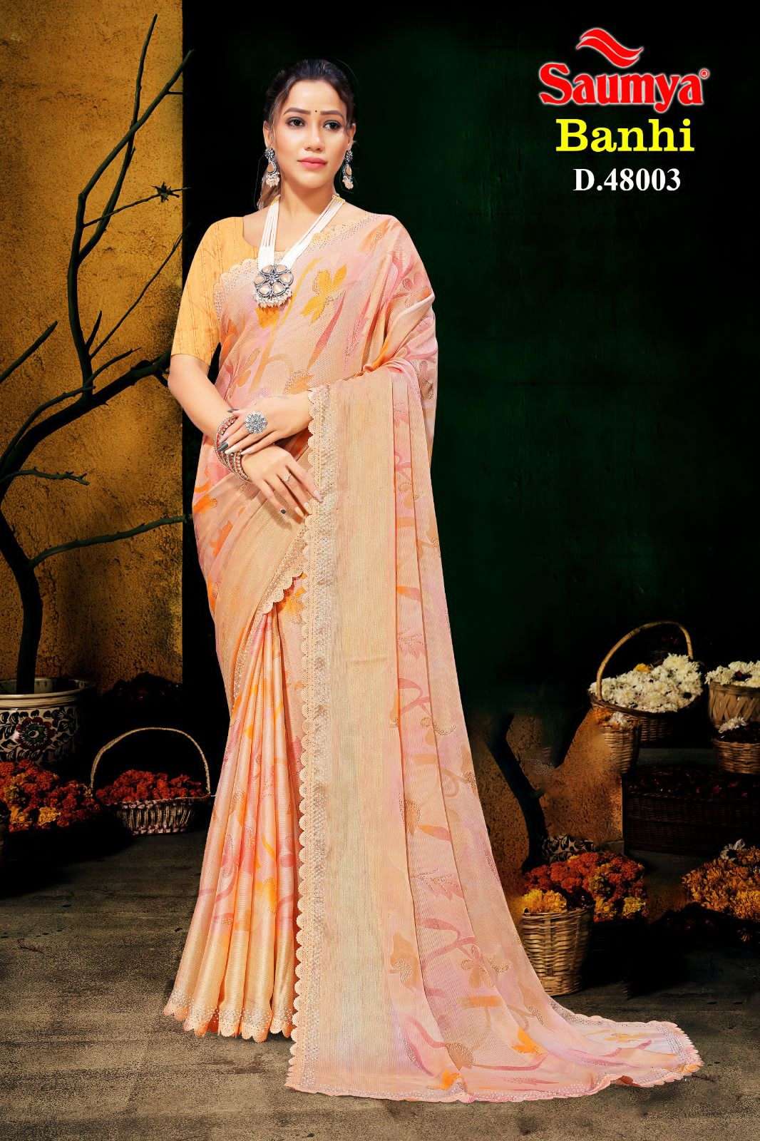 Saumya Banhi Fancy Chiffon Festive Collection Saree New Designs