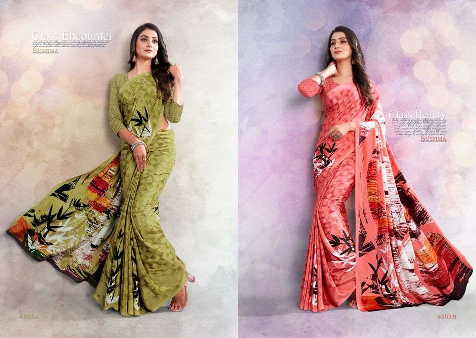 Sushma Fashion 45 Exclusive Crape Traditional Wear Saree Exporter