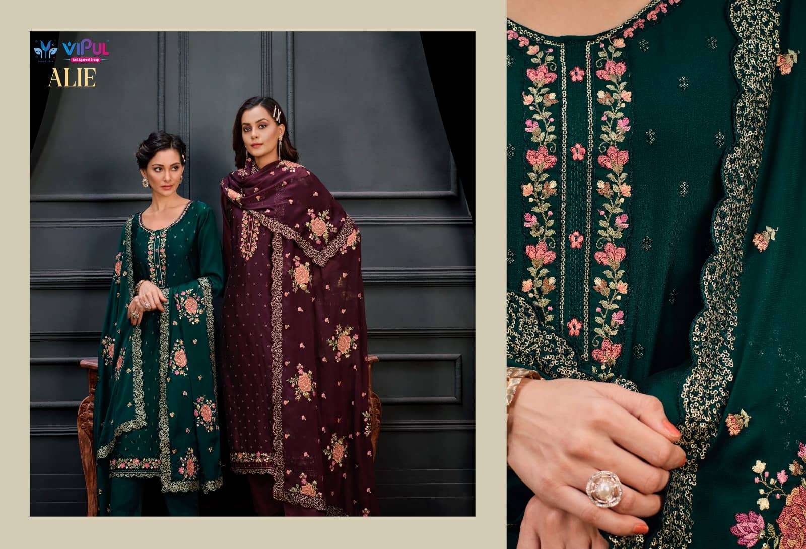 Vipul Alie Designer Party Wear Straight Suit catalog Wholesale price