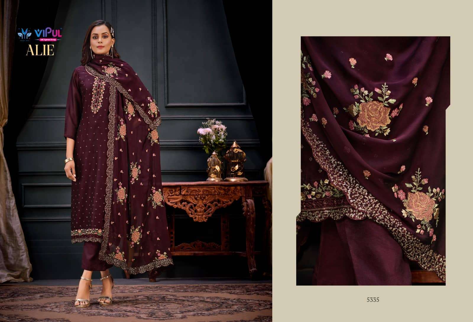 Vipul Alie Designer Party Wear Straight Suit catalog Wholesale price