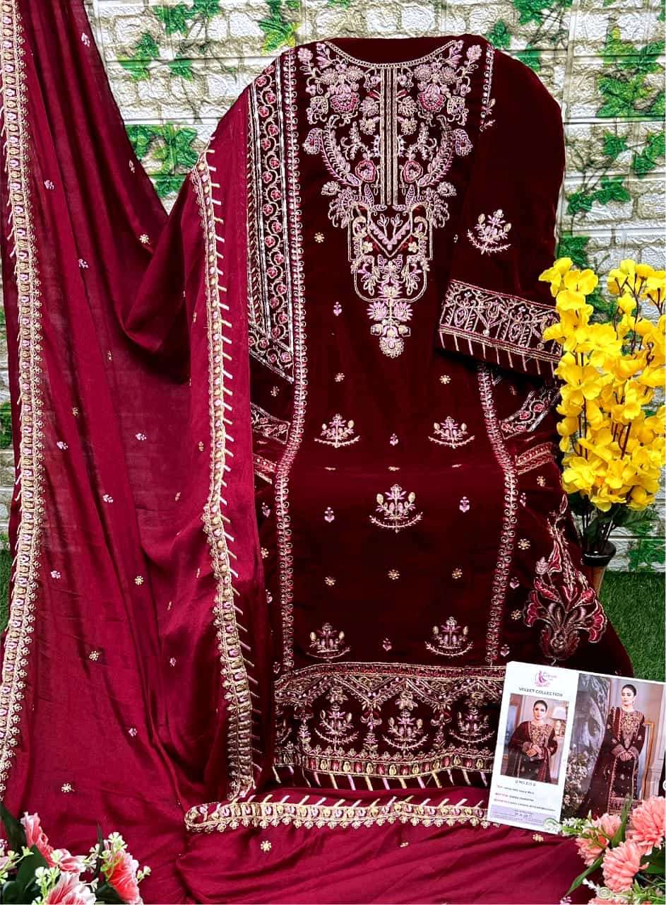 Dinsaa 230 D Exclusive Heavy Designs Pakistani Velvet Collection