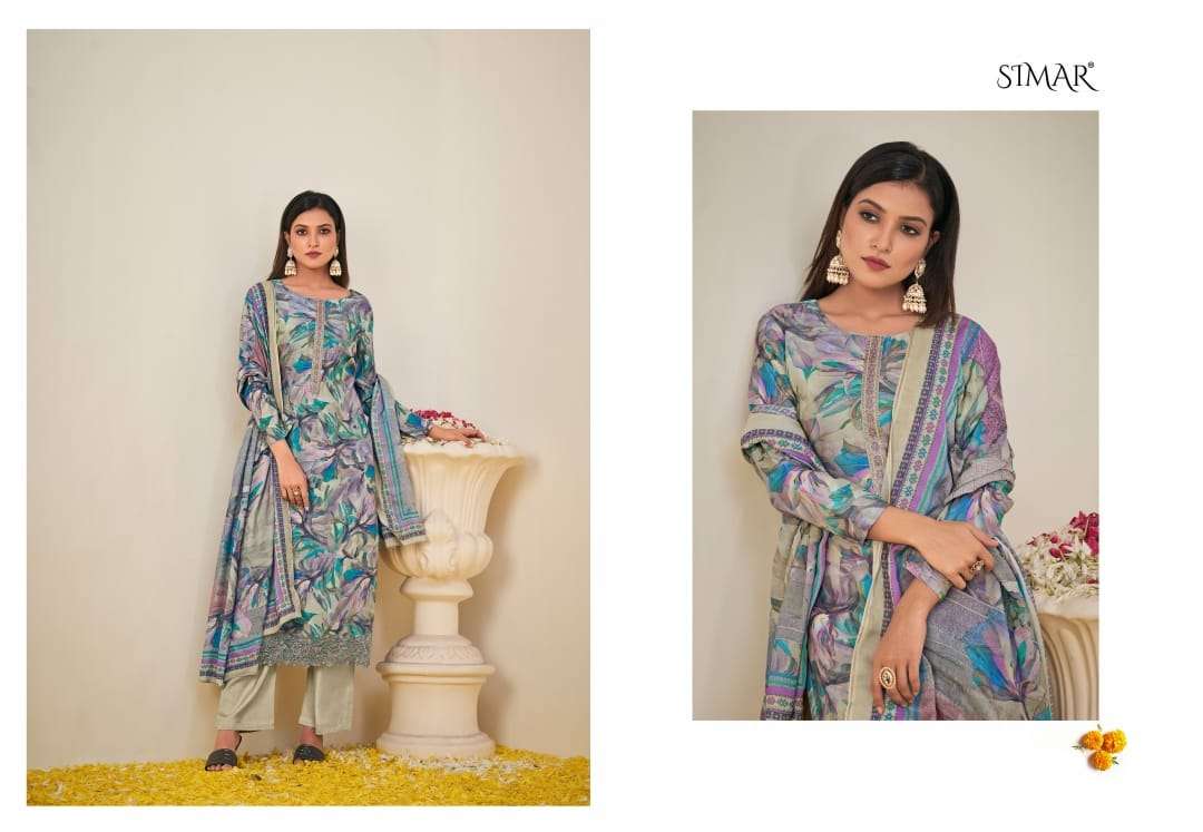 Glossy Simar Housefull Vol 2 Fancy Muslin Digital Print Ladies Suit Catalog Exporter