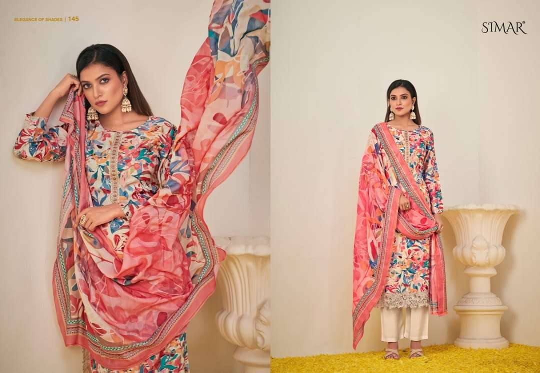 Glossy Simar Housefull Vol 2 Fancy Muslin Digital Print Ladies Suit Catalog Exporter