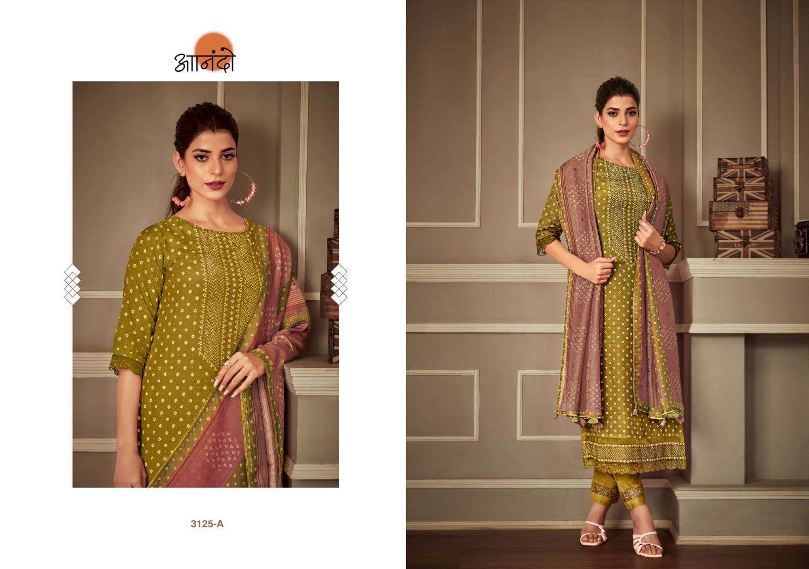 Jay Vijay Anando Gulika 3125 Premium Designs Muslin Branded Traditional ...