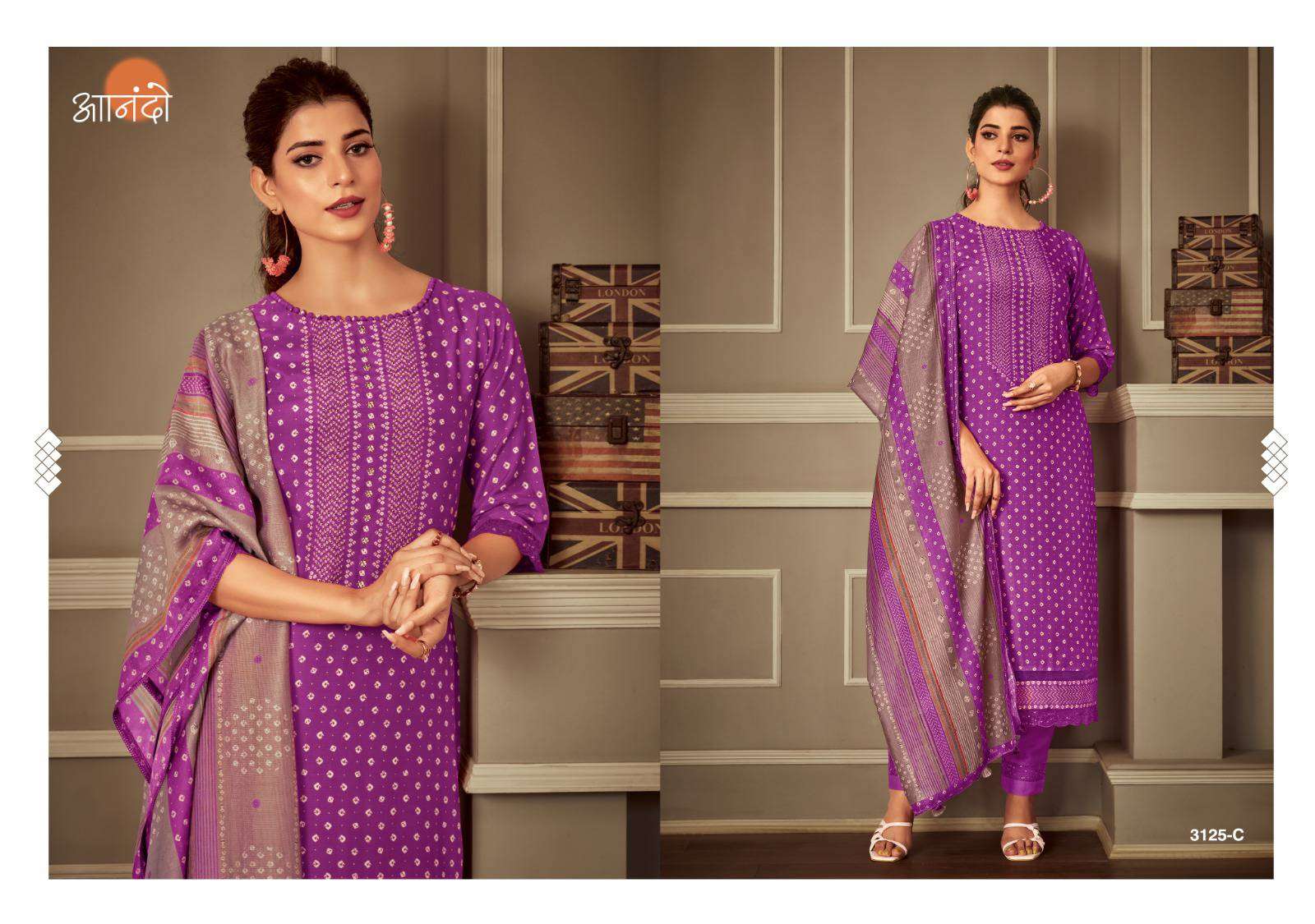 Jay Vijay Anando Gulika 3125 Premium Designs Muslin Branded Traditional ...