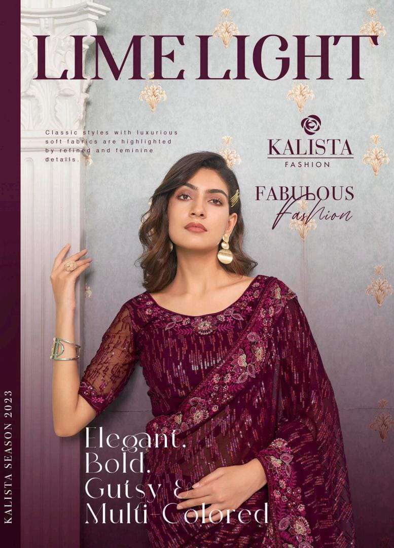 Kalista Limelight Designer Work Fancy Partywear Saree New Collection
