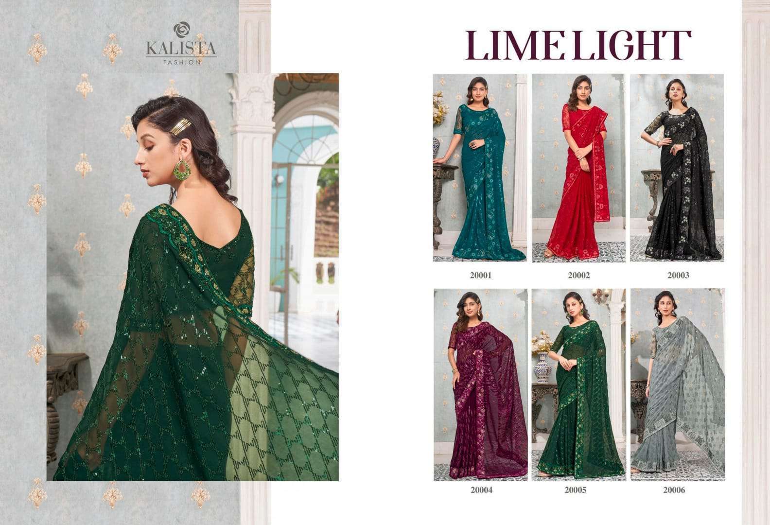 Kalista Limelight Designer Work Fancy Partywear Saree New Collection