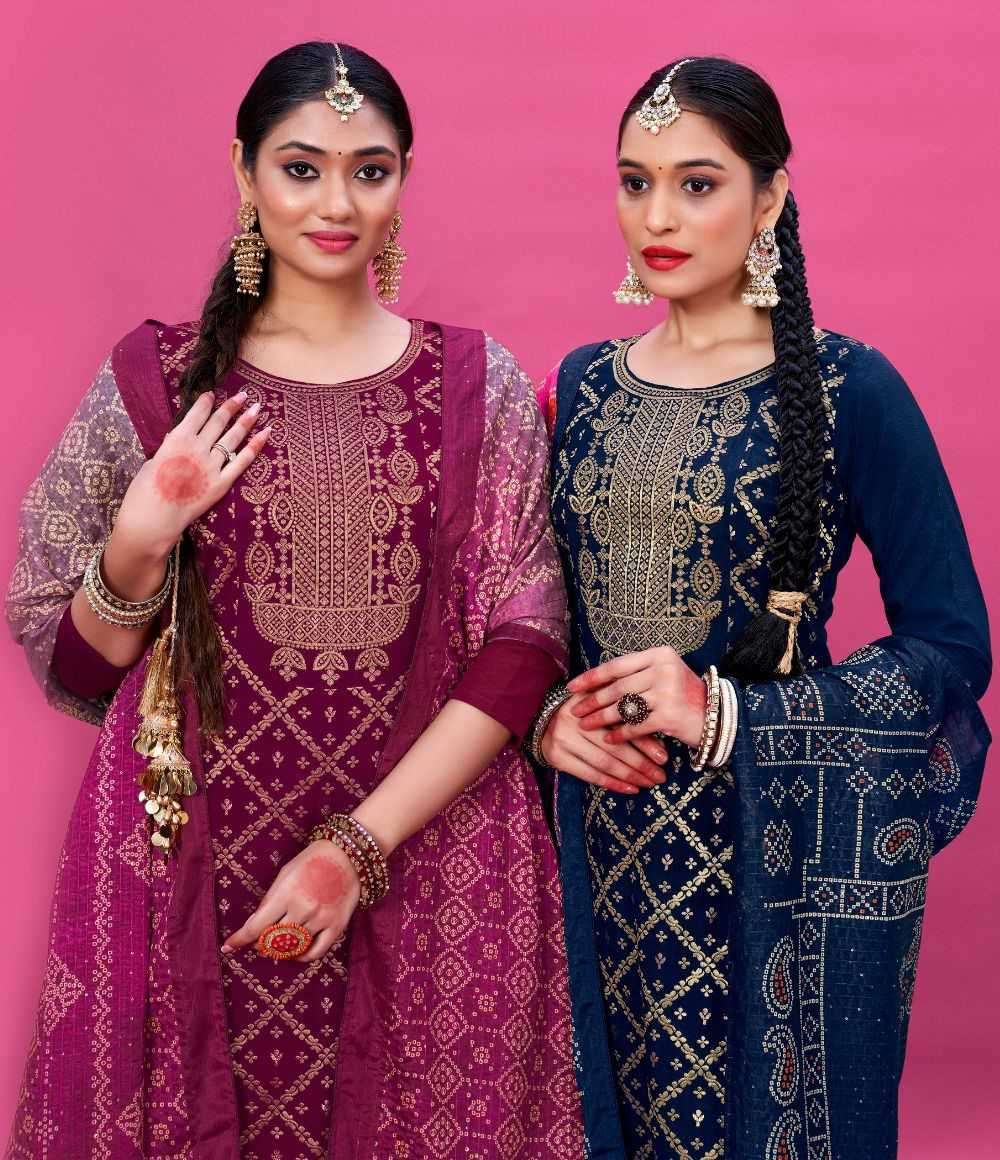 Naari Viha New Designs Festive Wear Muslin Jacquard Dress Exporter