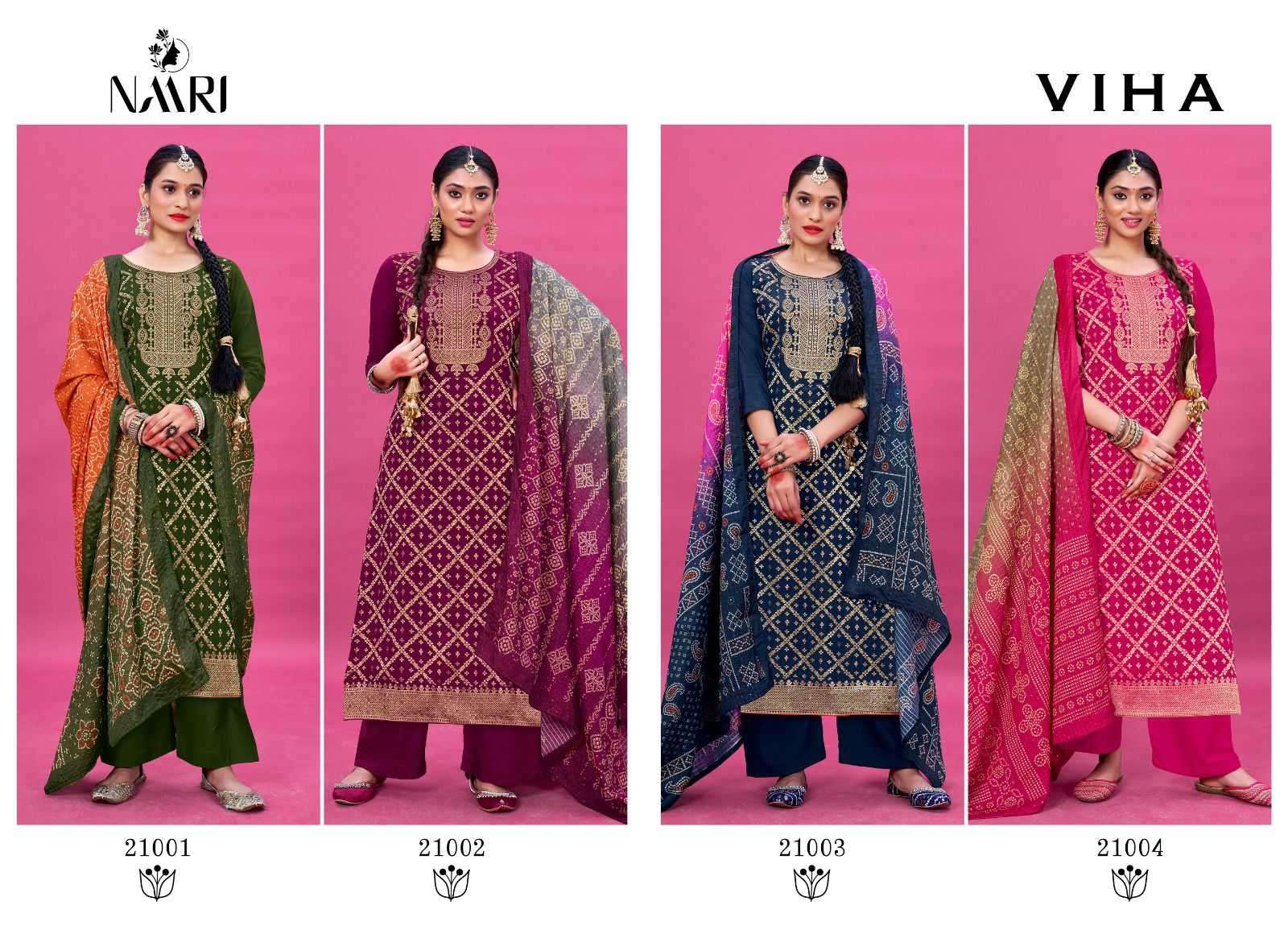 Naari Viha New Designs Festive Wear Muslin Jacquard Dress Exporter