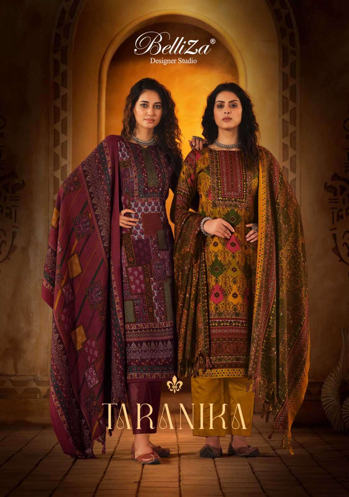 Belliza Taranika Exclusive Pashmina Fancy Ladies Suit Catalog Dealers