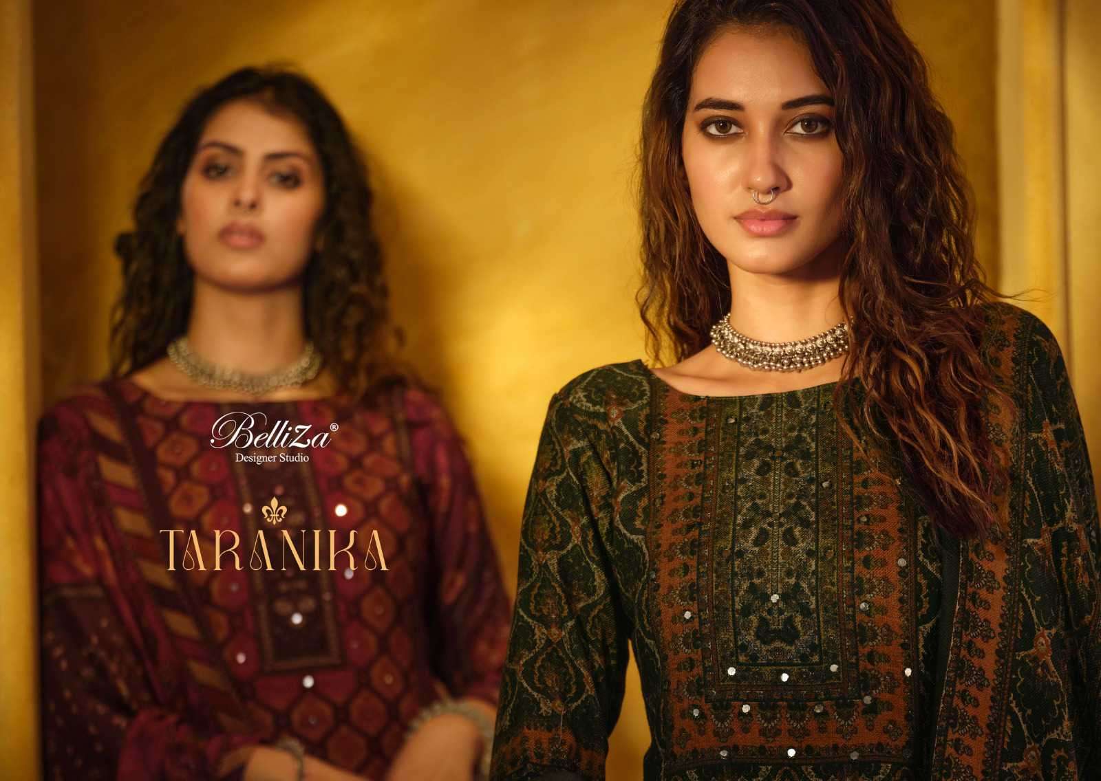 Belliza Taranika Exclusive Pashmina Fancy Ladies Suit Catalog Dealers