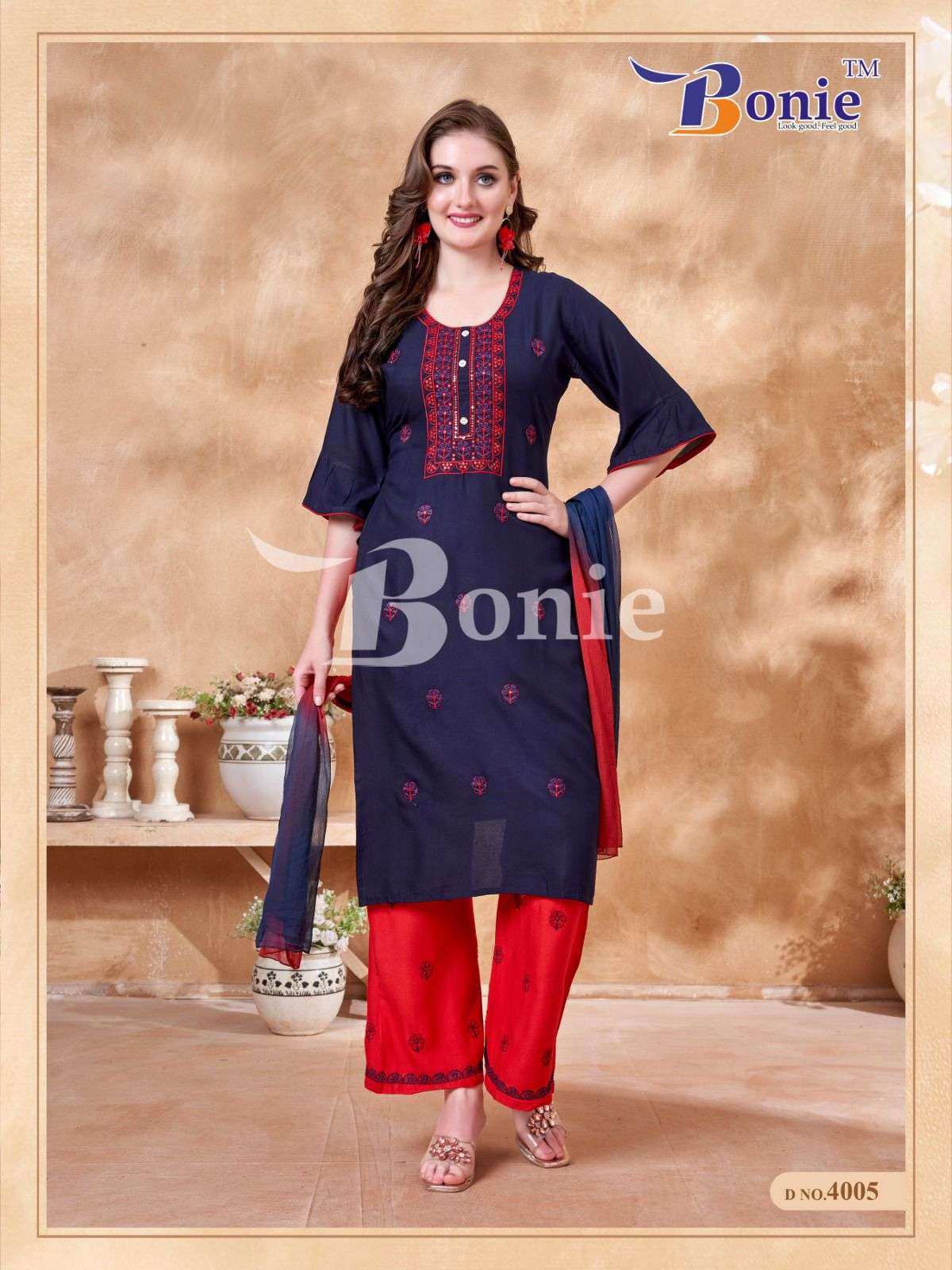 Bonie Stuti Vol 4 Fancy Rayon Readymade Palazzo Dess Catalog Exporter