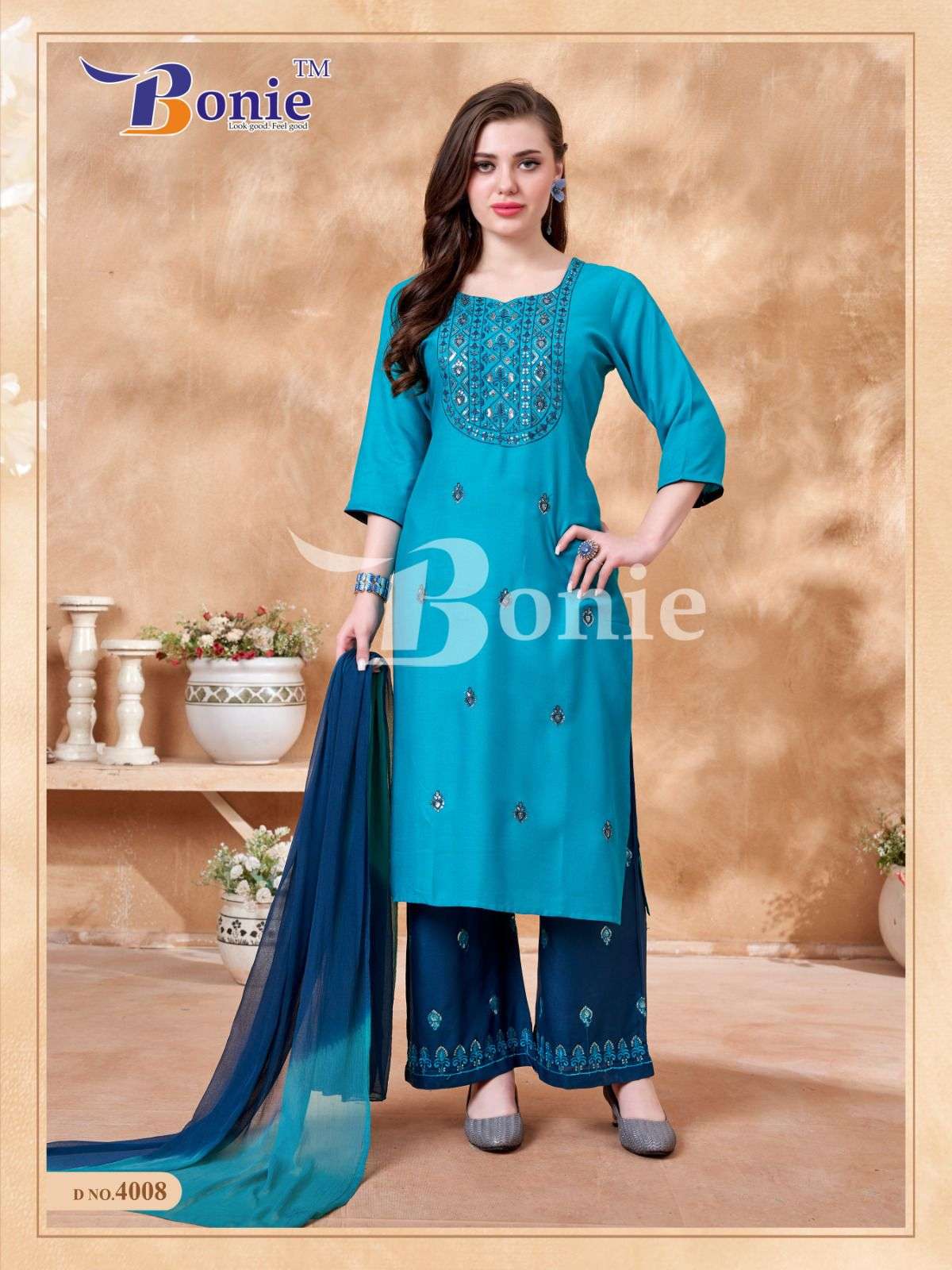 Bonie Stuti Vol 4 Fancy Rayon Readymade Palazzo Dess Catalog Exporter