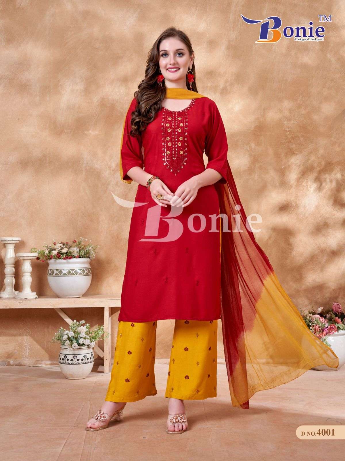Bonie Stuti Vol 4 Fancy Rayon Readymade Palazzo Dess Catalog Exporter