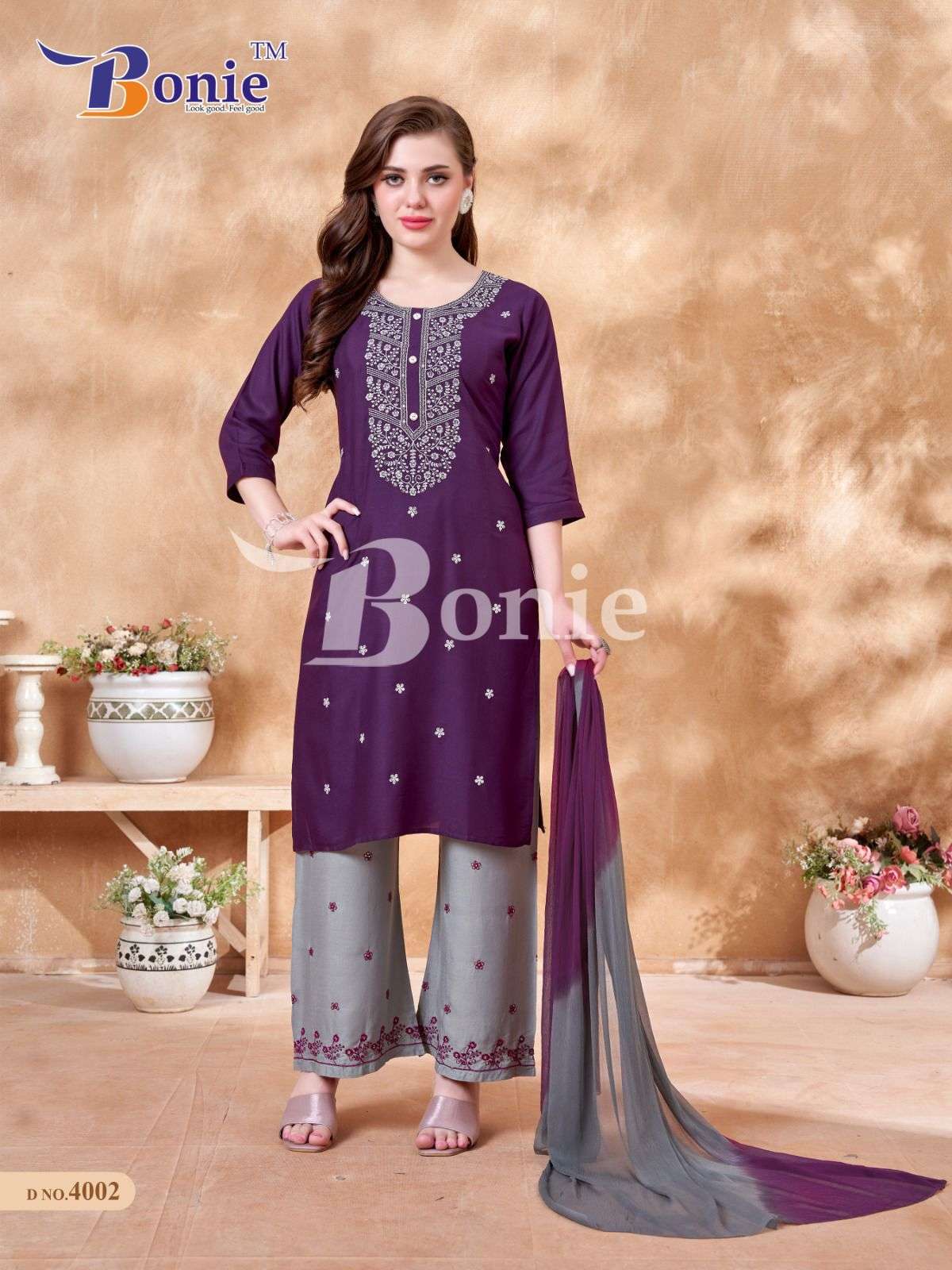 Bonie Stuti Vol 4 Fancy Rayon Readymade Palazzo Dess Catalog Exporter