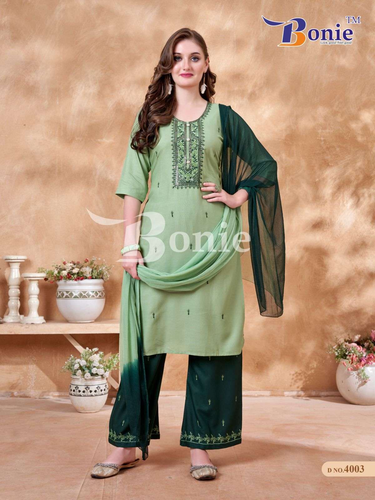 Bonie Stuti Vol 4 Fancy Rayon Readymade Palazzo Dess Catalog Exporter
