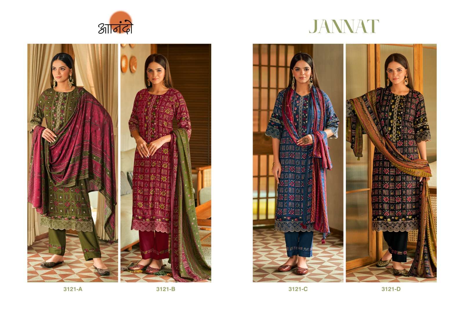 Jay Vijay Aanando Jannat 3121 Exclusive Pashmina Suit New Designs