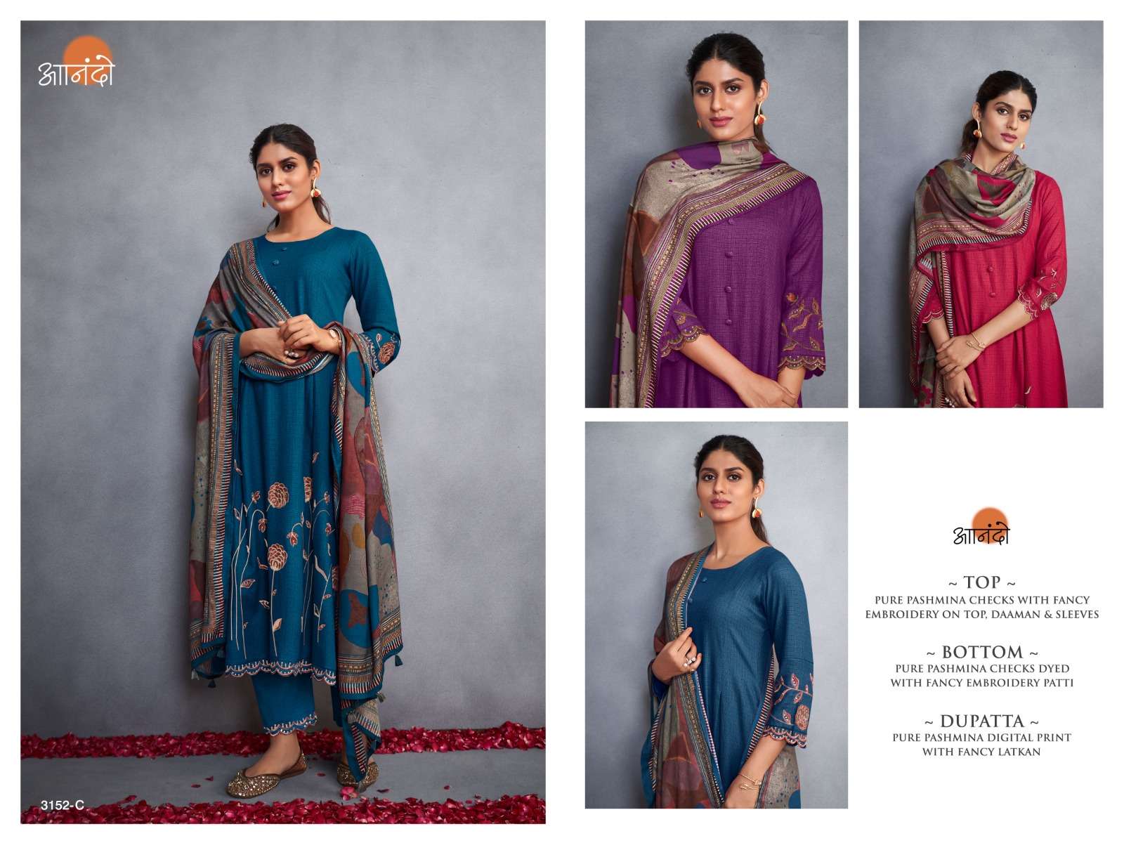 Jay Vijay Aanando Prisca 3152 Exclusive Fancy Pashmina Suit Catalog Dealer