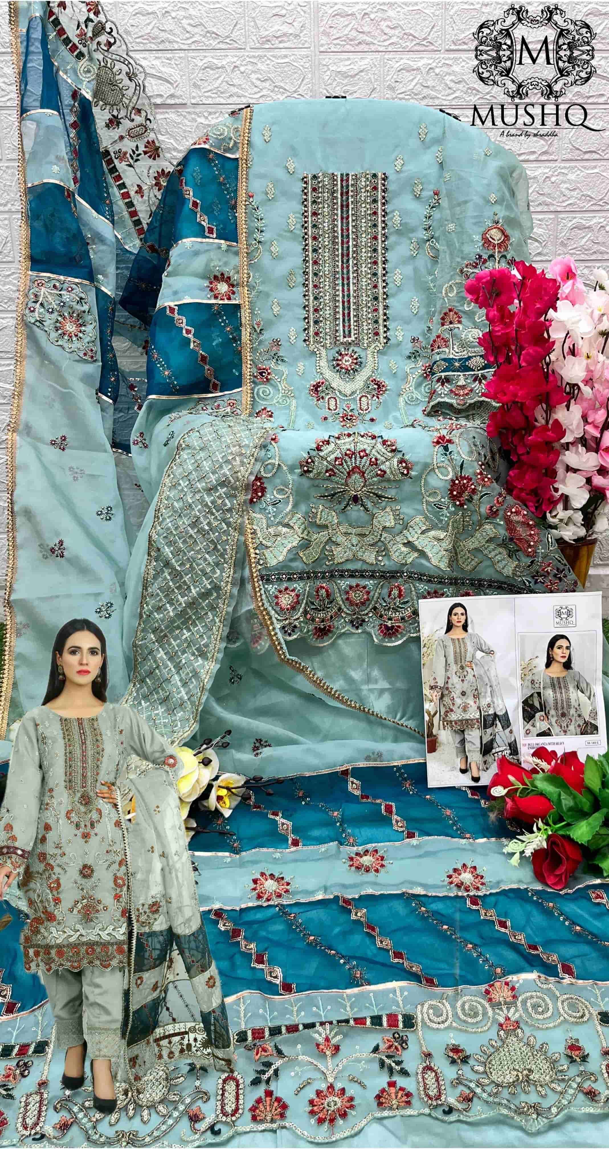 Mushq M 189 Colors Heavy Designer Style Pakistani Party Wear Suit ...