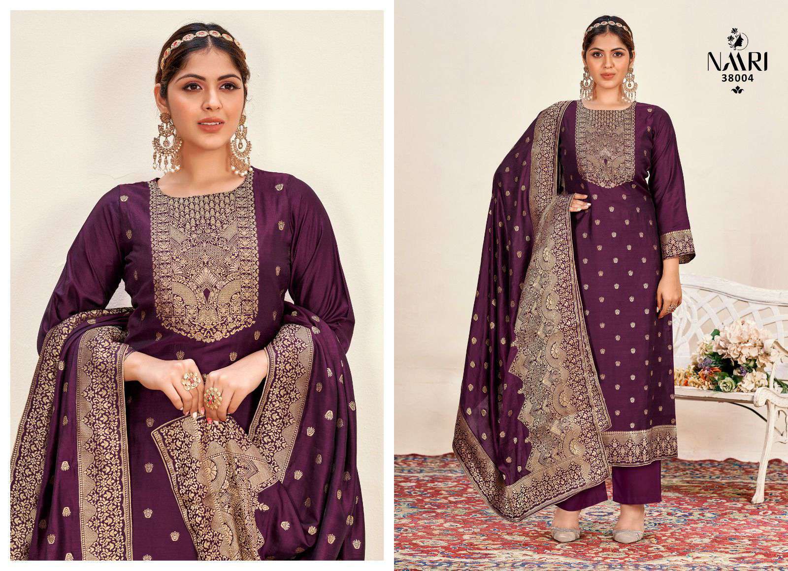 Naari Izara Vol 2 Designer Muslin Jacquard Ladies Suit Catalog Exporter