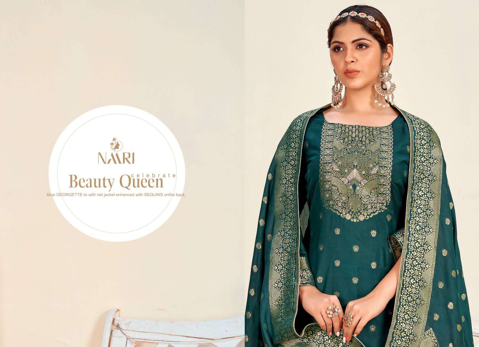 Naari Izara Vol 2 Designer Muslin Jacquard Ladies Suit Catalog Exporter