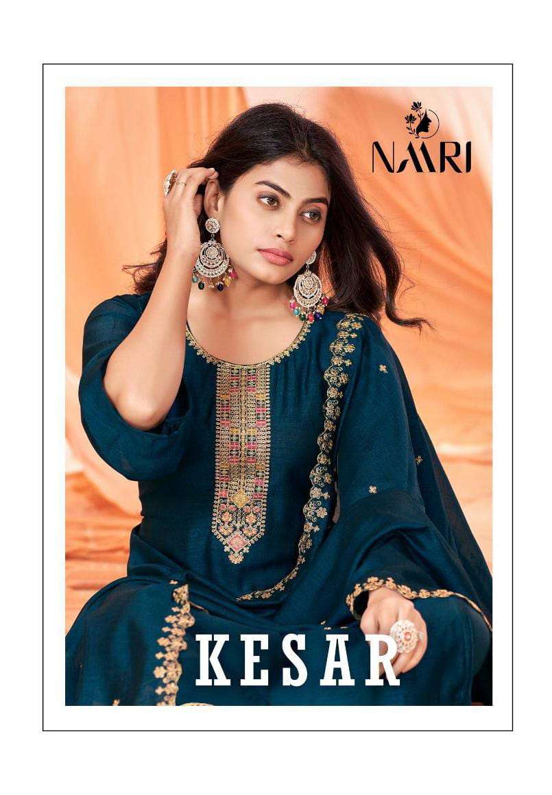 Naari Kesar Fancy Silk Festive Wear Ladies Suit Online Sales Exporter