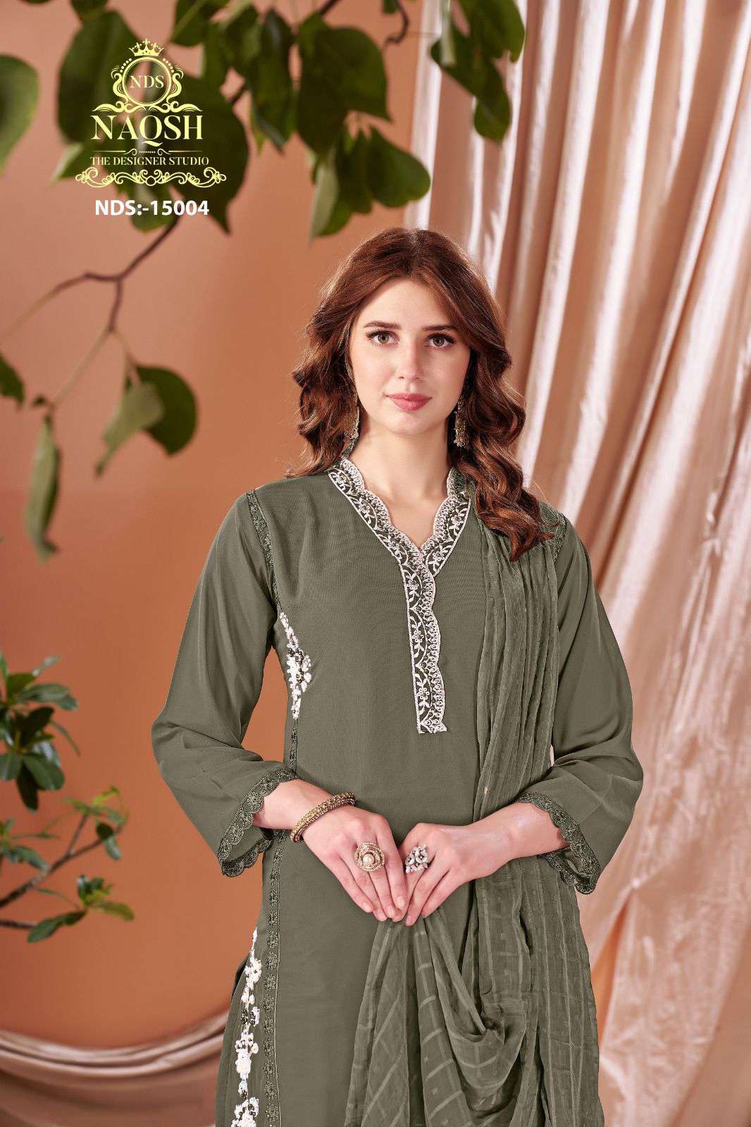 Naqsh 15004 Fancy Pakistani Top Bottom Dupatta Set Catalog Suppliers
